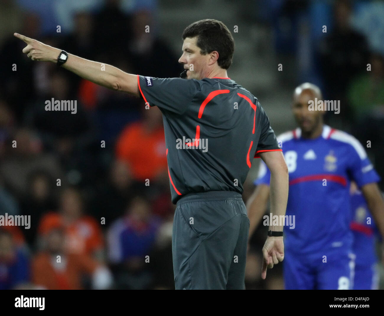 German Referee Herbert Fandel gestures during the UEFA EURO 2008 Group ...