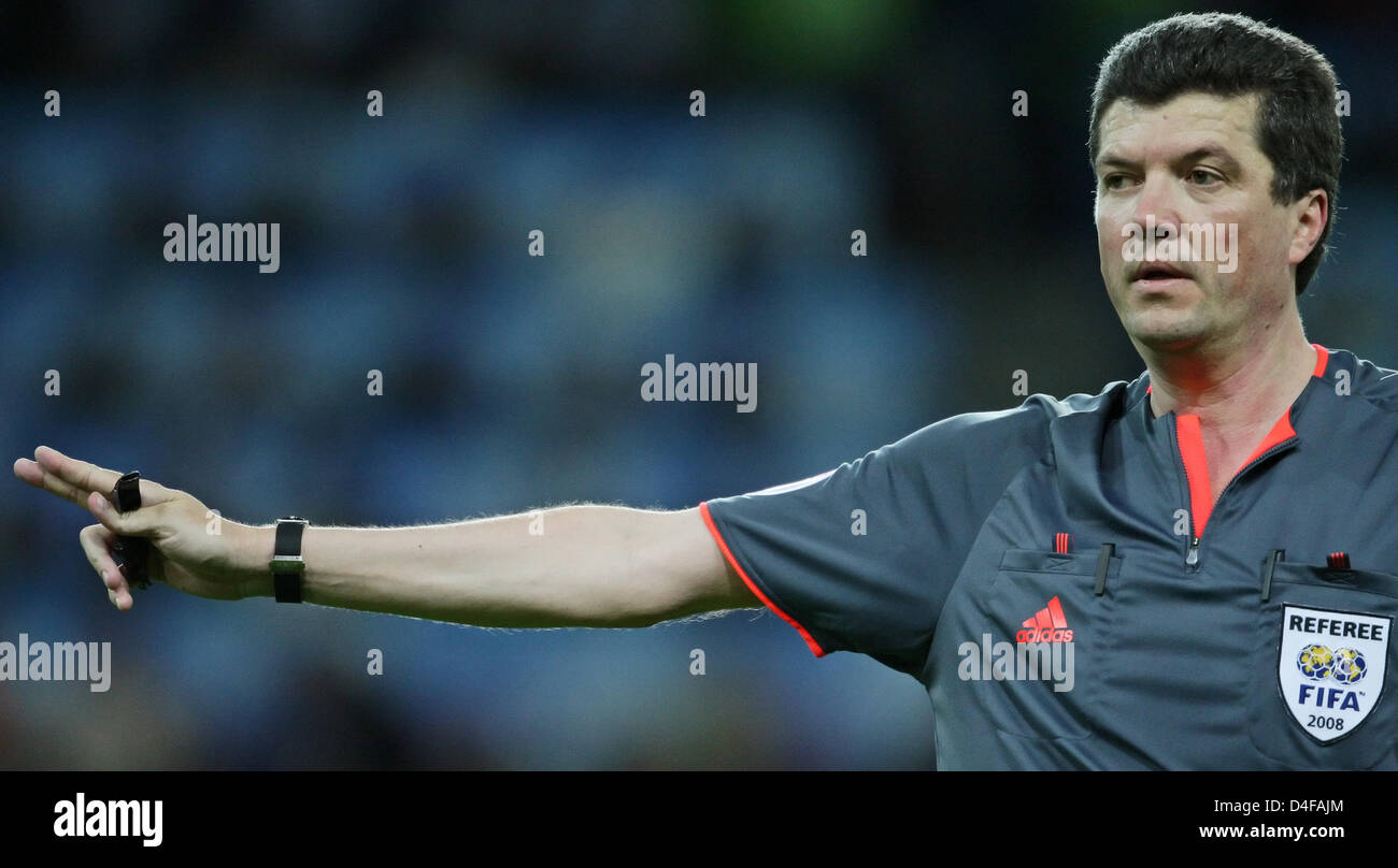German Referee Herbert Fandel gestures during the UEFA EURO 2008 Group ...