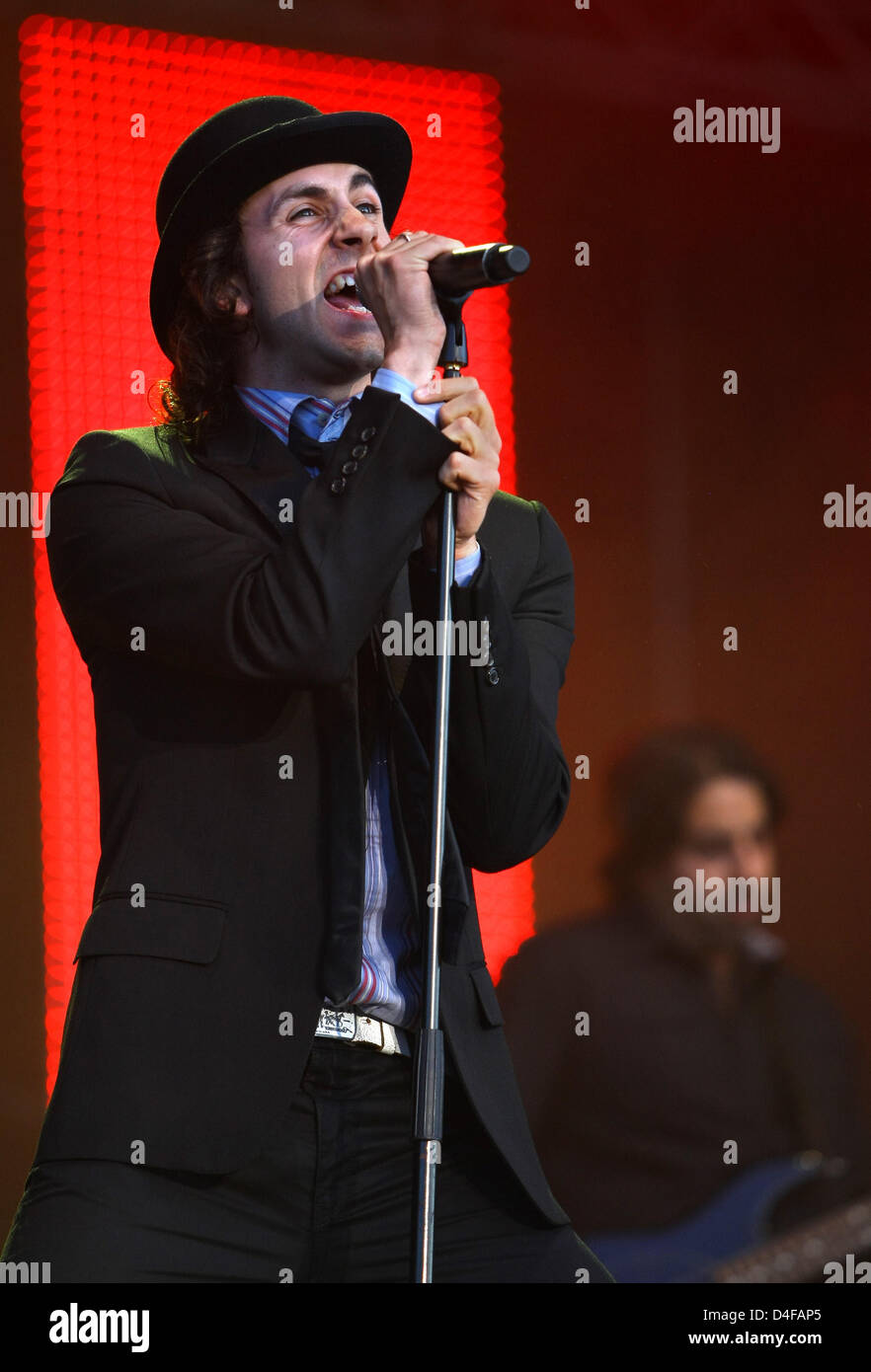 Lead singer of the British band 'Maximo Park' Paul Smith performs at ...