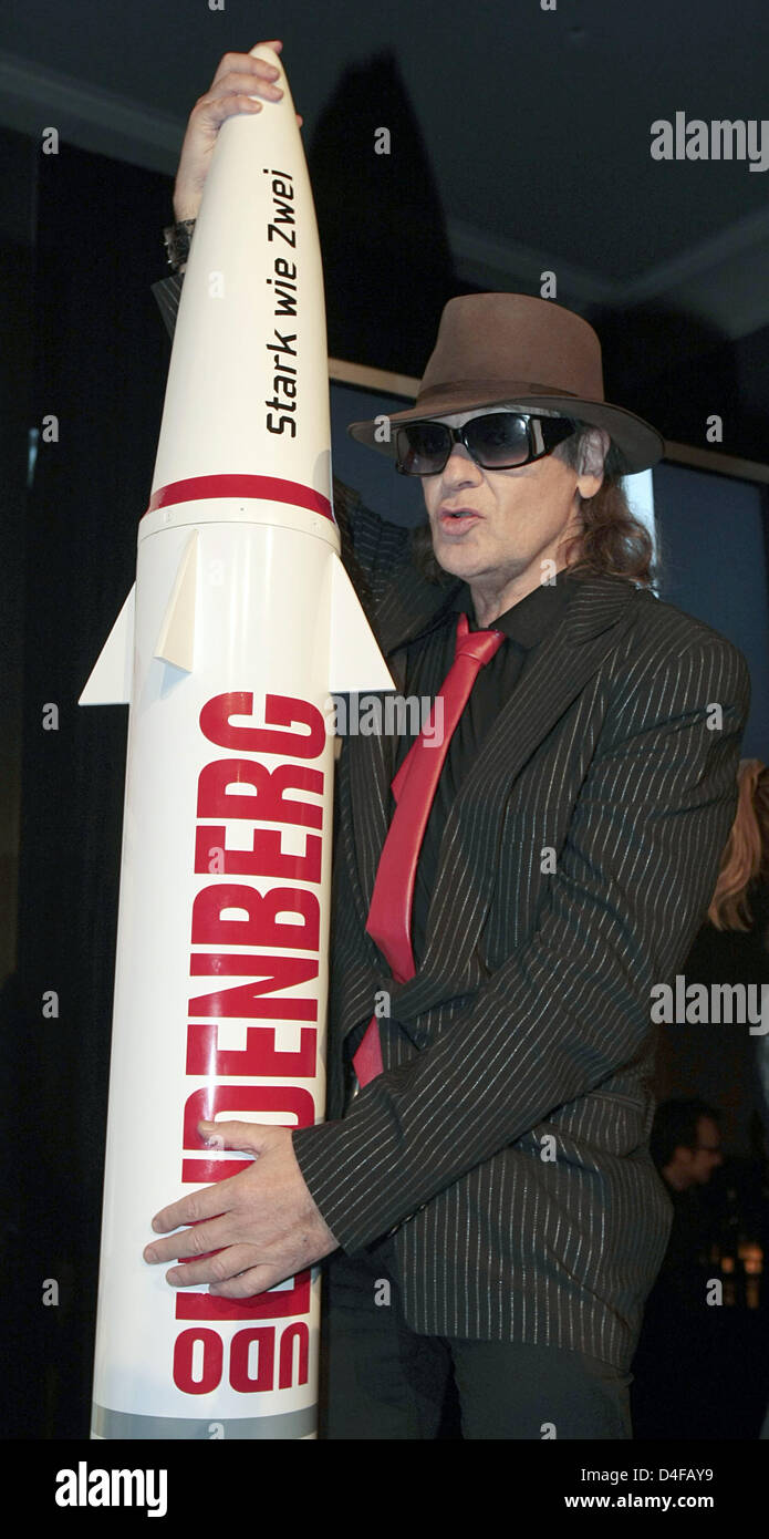 German rock musician Udo Lindenberg poses at the party for his album ...