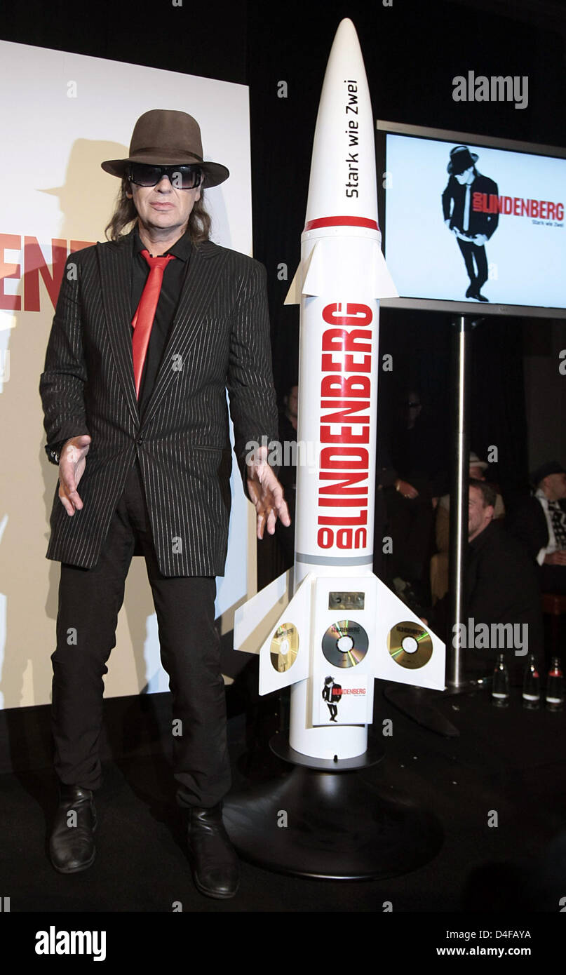 German rock musician Udo Lindenberg poses at the party for his album ...