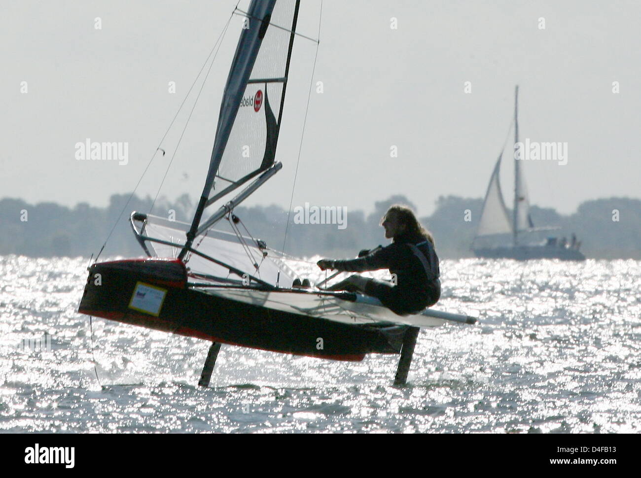 A 'Moth' class boat races on the Baltic Sea within the scope of the ...
