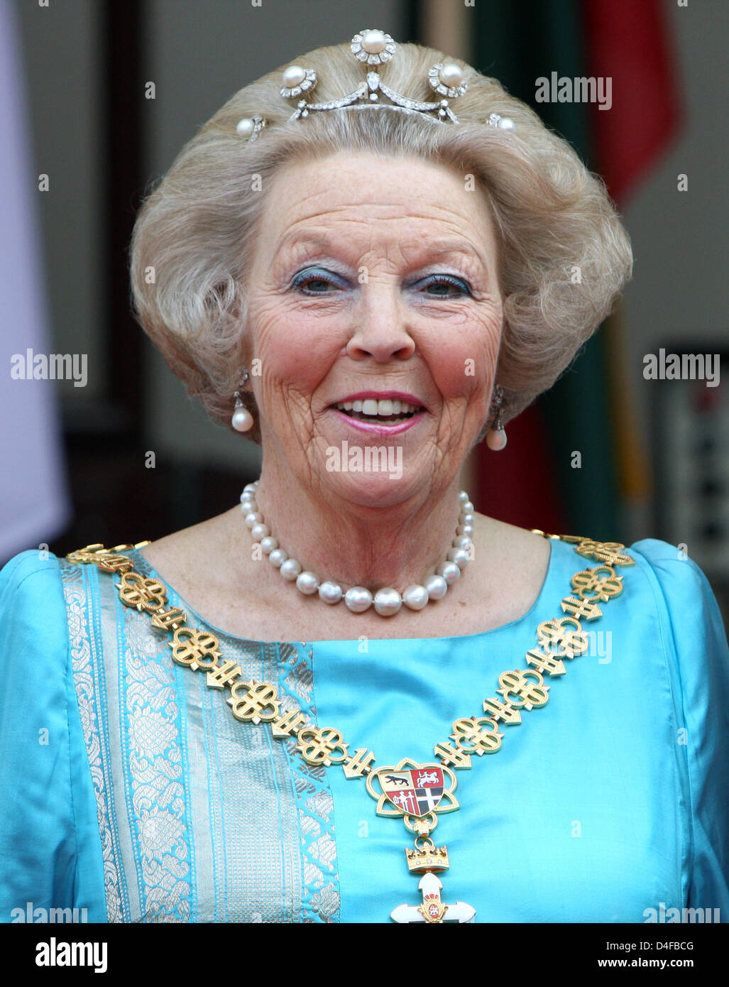 Queen Beatrix of the Netherlands pictured at the presidential palace in ...
