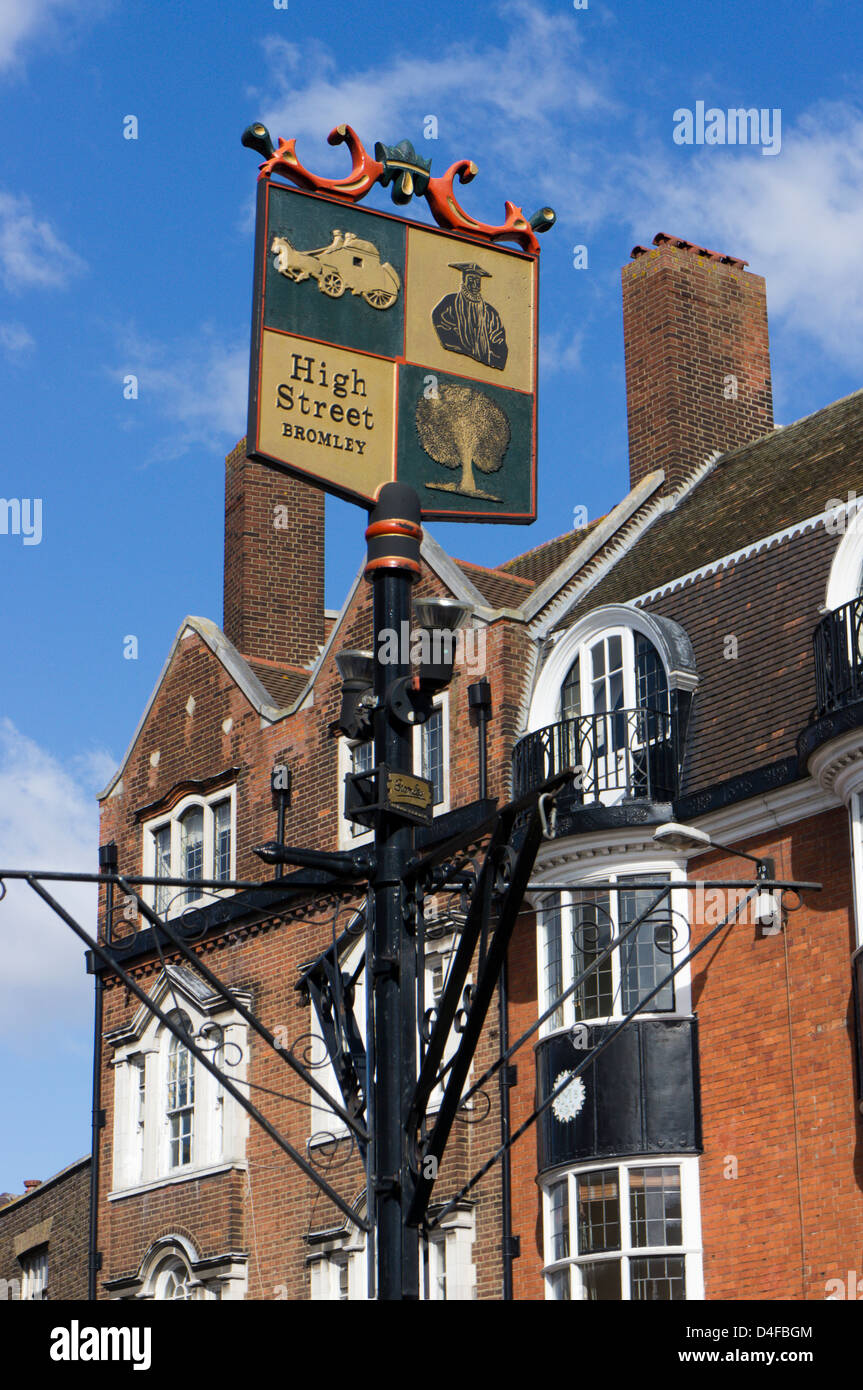 A sign for Bromley High Street Stock Photo - Alamy