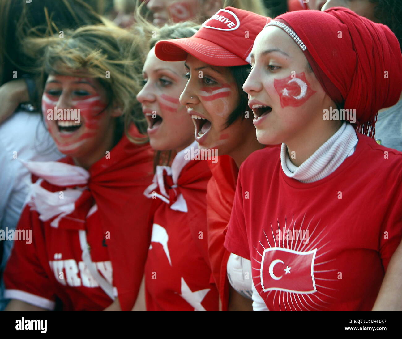 Turkish fans cheer after the 1-1 equaliser during the UEFA EURO 2008 ...