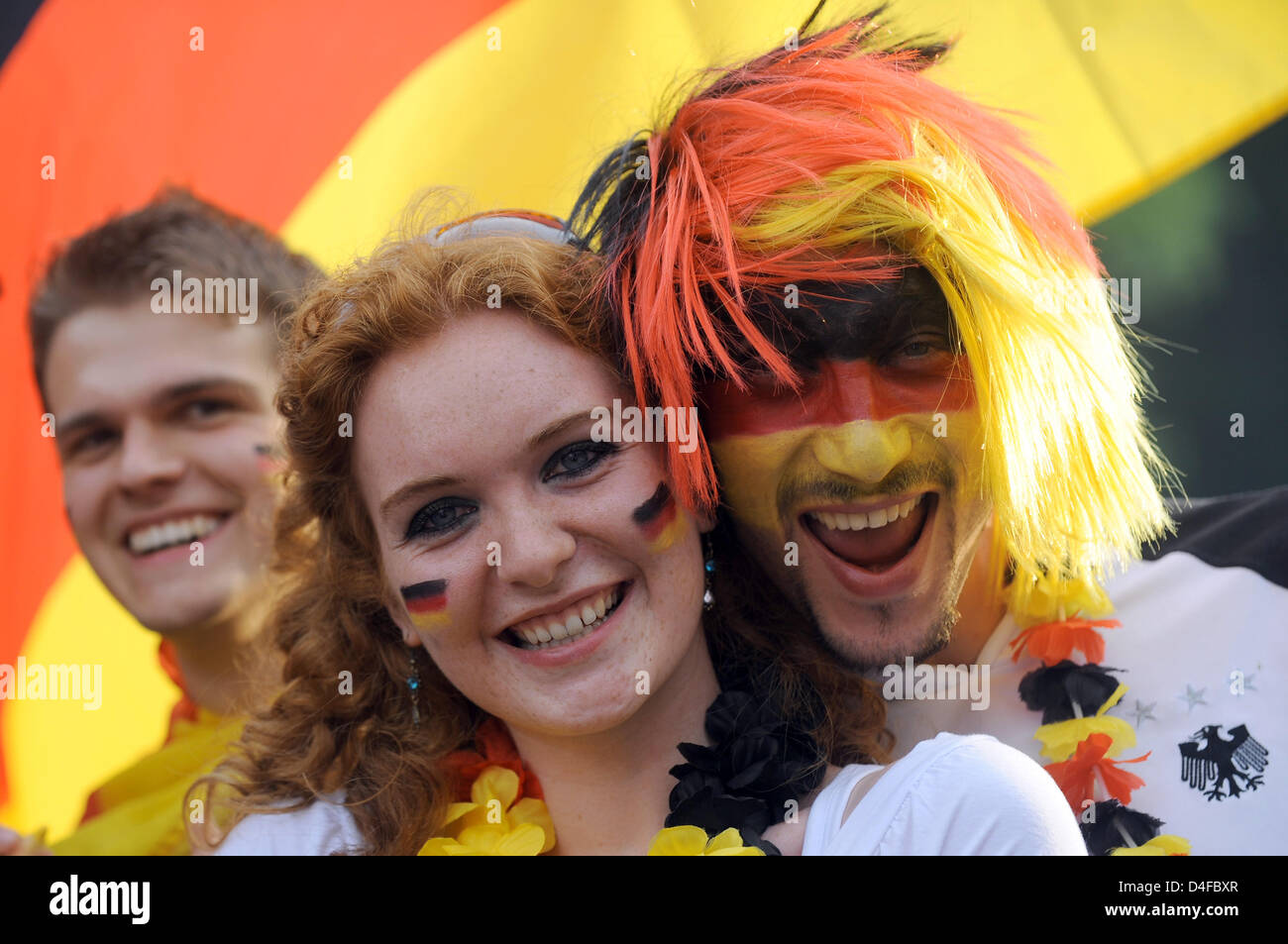 Soccer fans get ready for the UEFA EURO 2008 semi-final match Germany ...