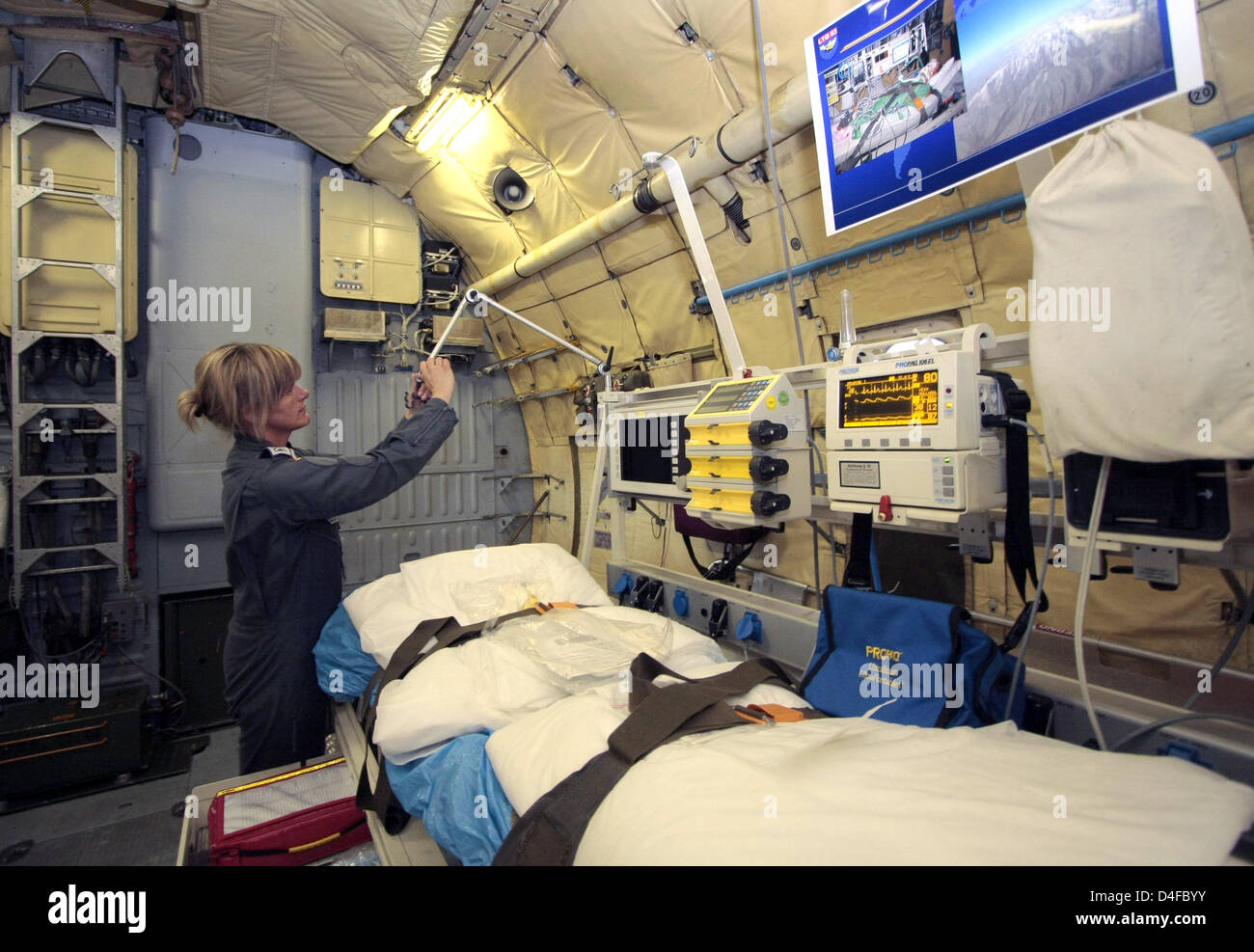 View into a Transall C-160 AirMedEvac of the Air Transport Squadron 63 ...
