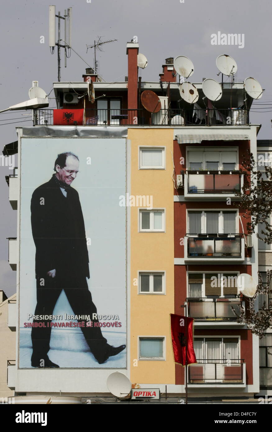 An overdimensional picture of Ibrahim Rugova, first President of the ...