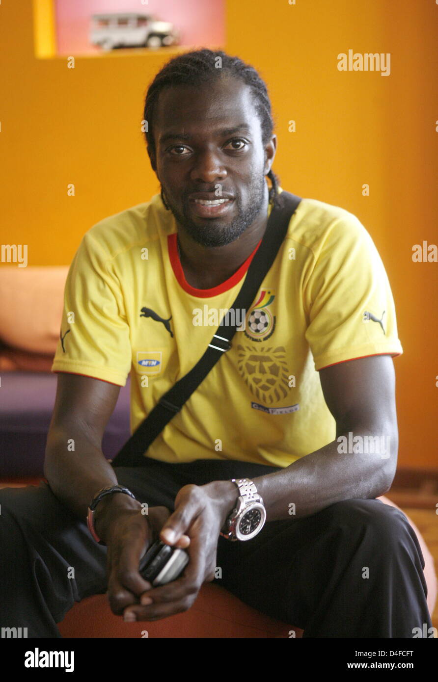 Ghanaian international Hans Sarpei pictured during an interview in ...