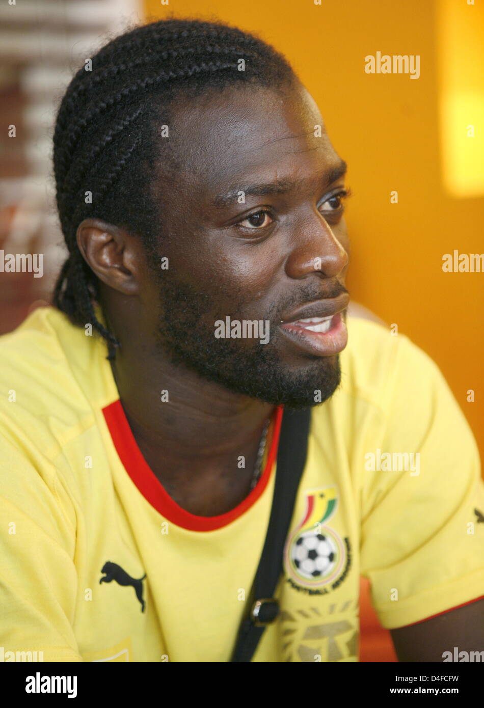 Ghanaian international Hans Sarpei pictured during an interview in ...