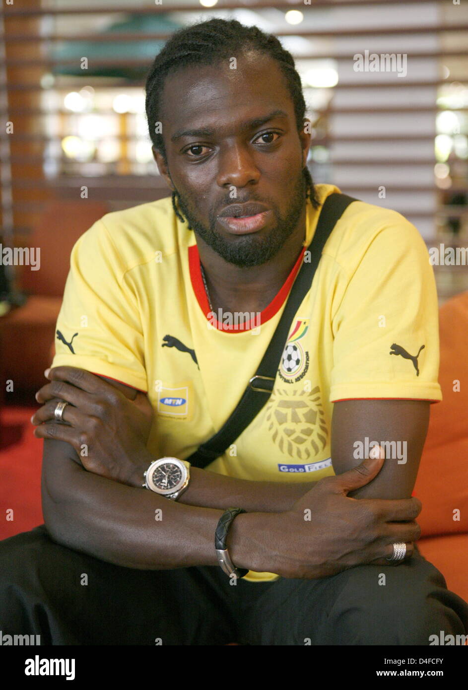Ghanaian international Hans Sarpei pictured during an interview in ...