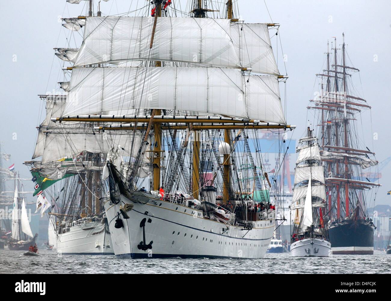 German training ship 'Gorch Fock' (front), Russian 'Sedov' (R ...
