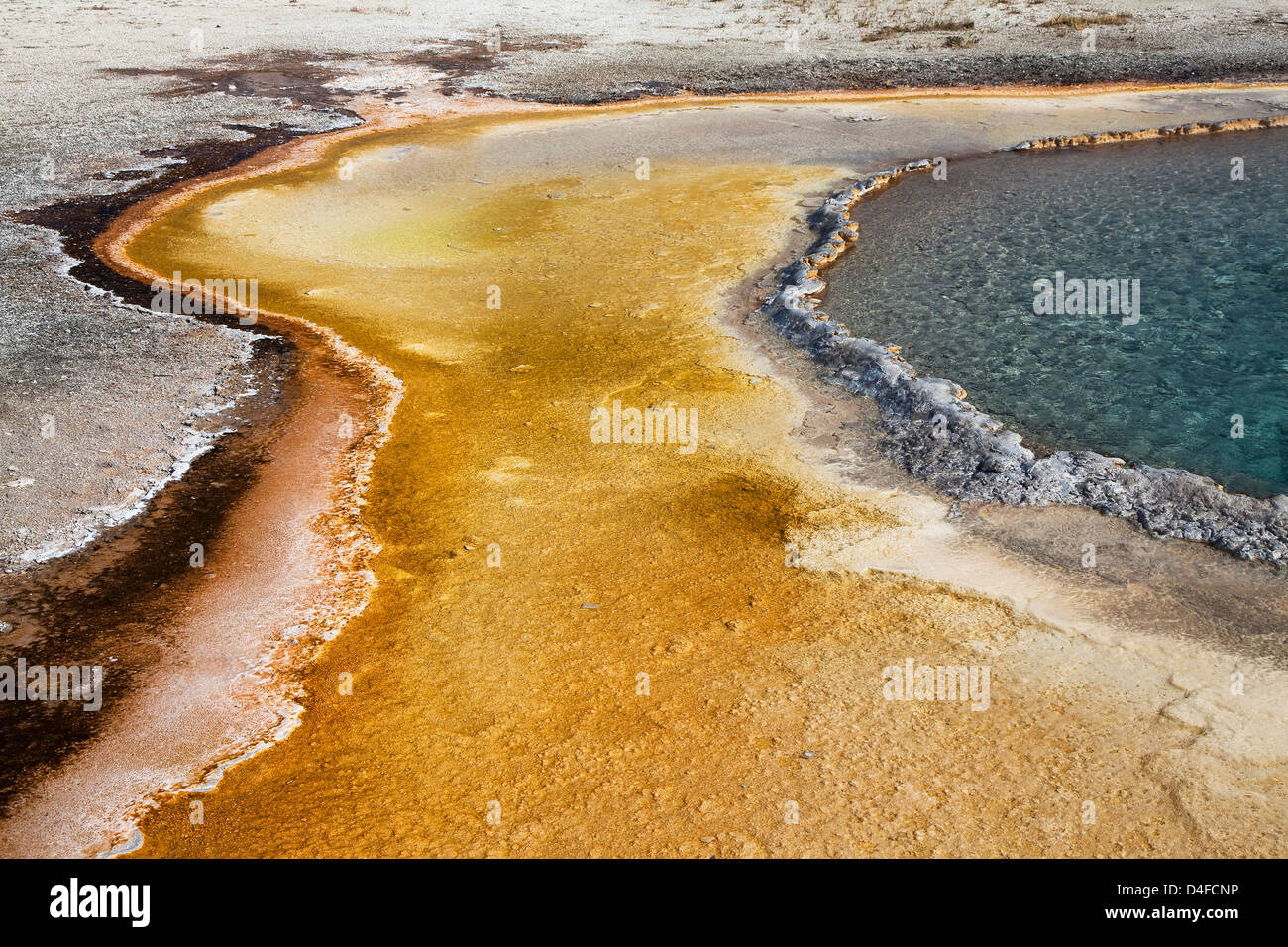 Rock formations and colorful pool Stock Photo - Alamy