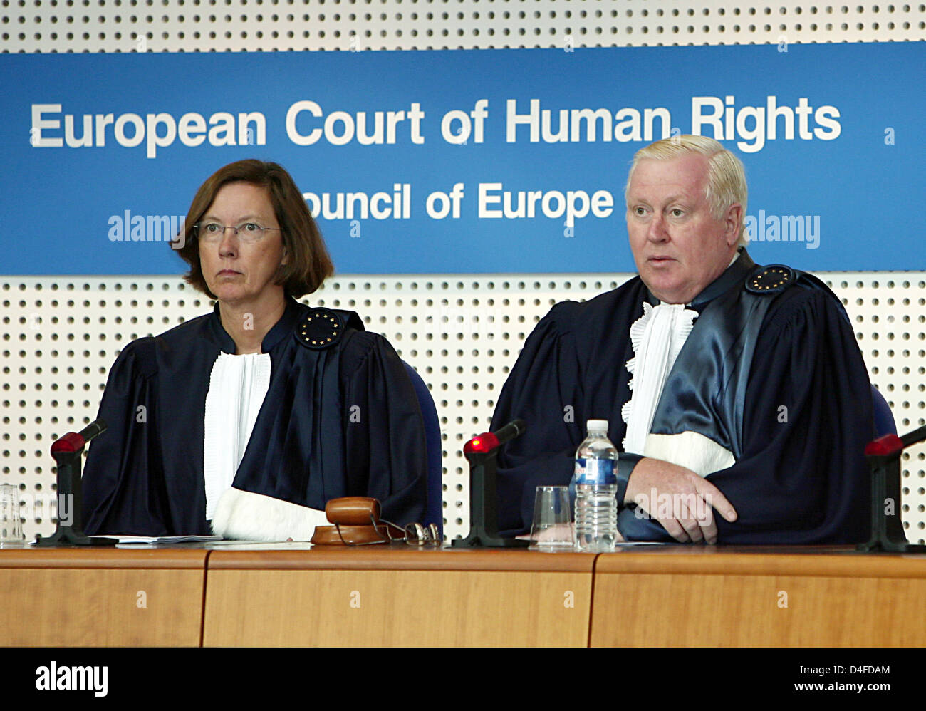 Presiding Judge of the European Court of Human Rights Peer Lorenzen (R ...