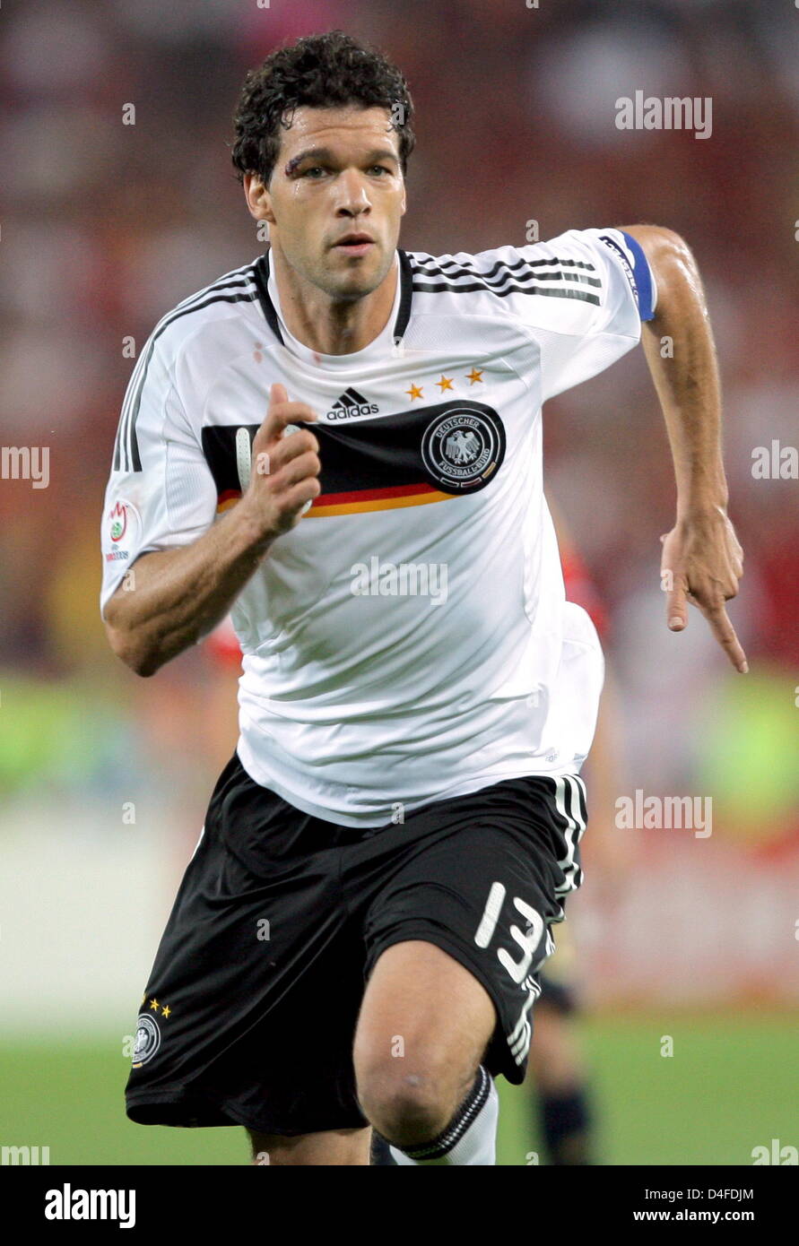 Michael Ballack of Germany in action during the UEFA EURO 2008 final ...
