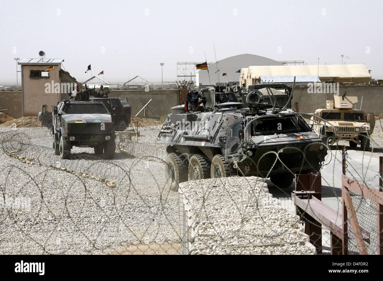 A German Bundeswehr Quick Reaction Force (QRF) column seen during its ...