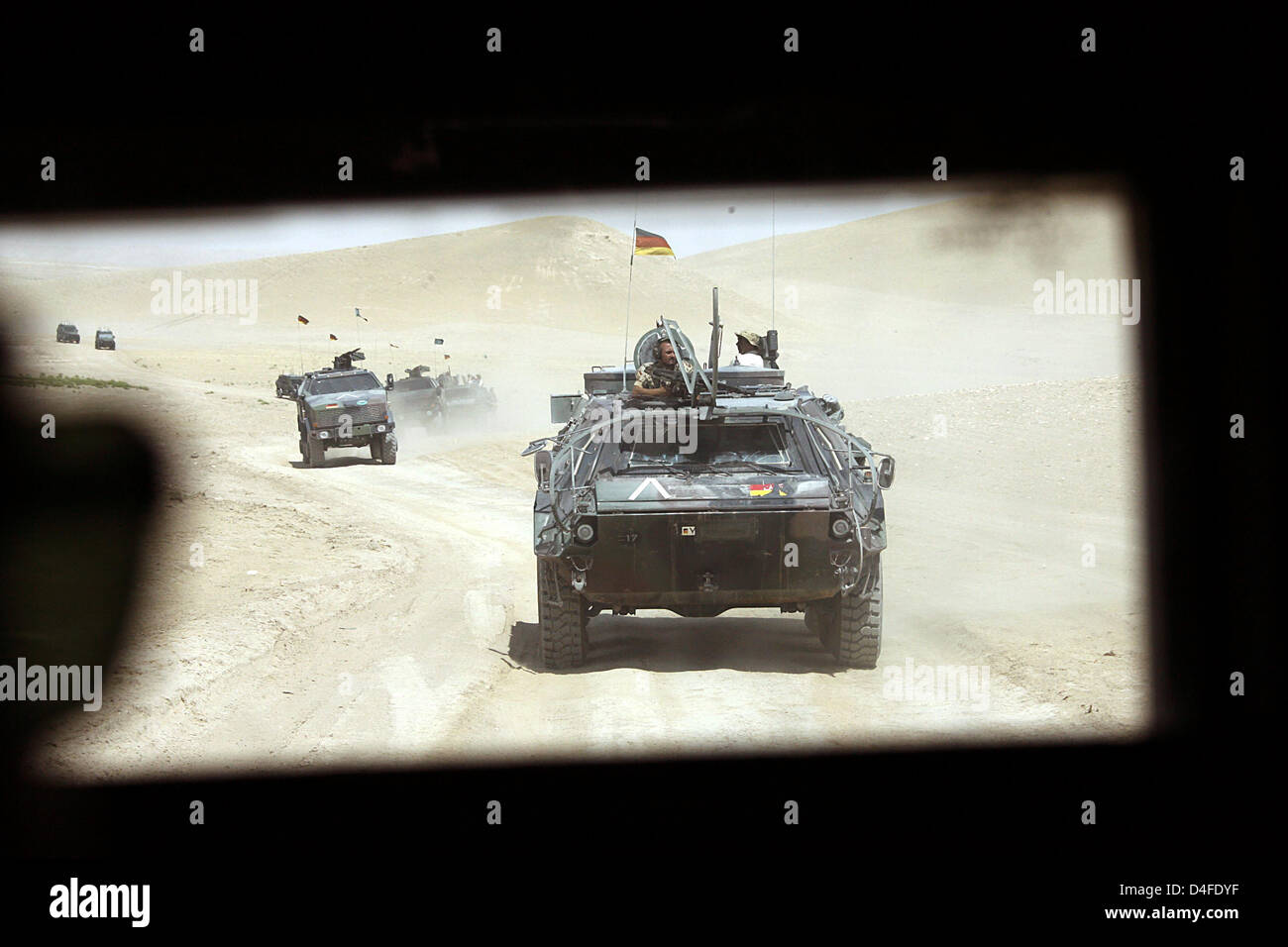 A German Bundeswehr Quick Reaction Force (QRF) column seen from the ...