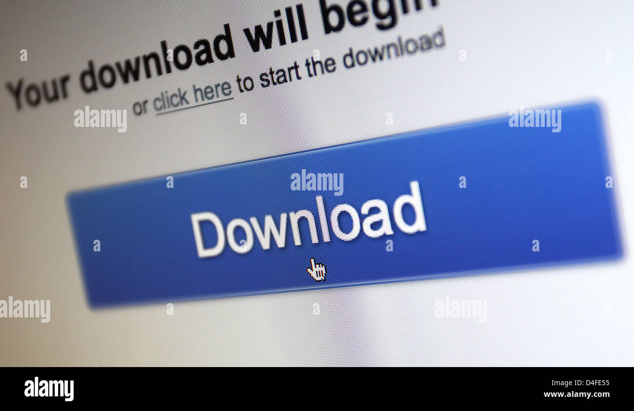 ILLUSTRATION - The download button of an internet provider is featured ...