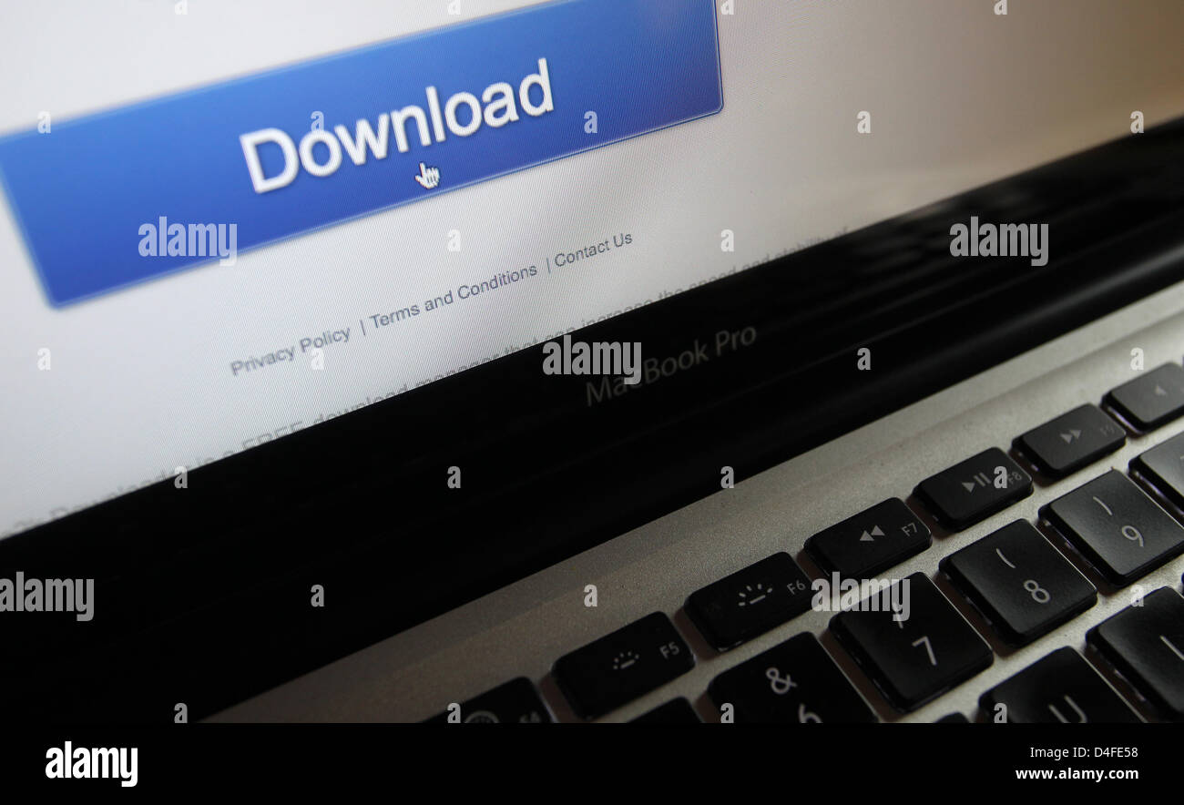ILLUSTRATION - The download button of an internet provider is featured ...