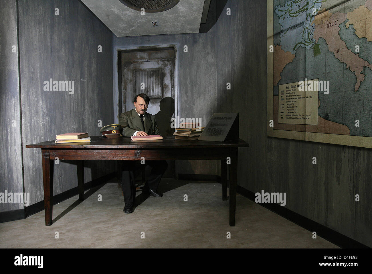 A wax figure of Adolf Hitler is on display at the wax figure cabinet ...