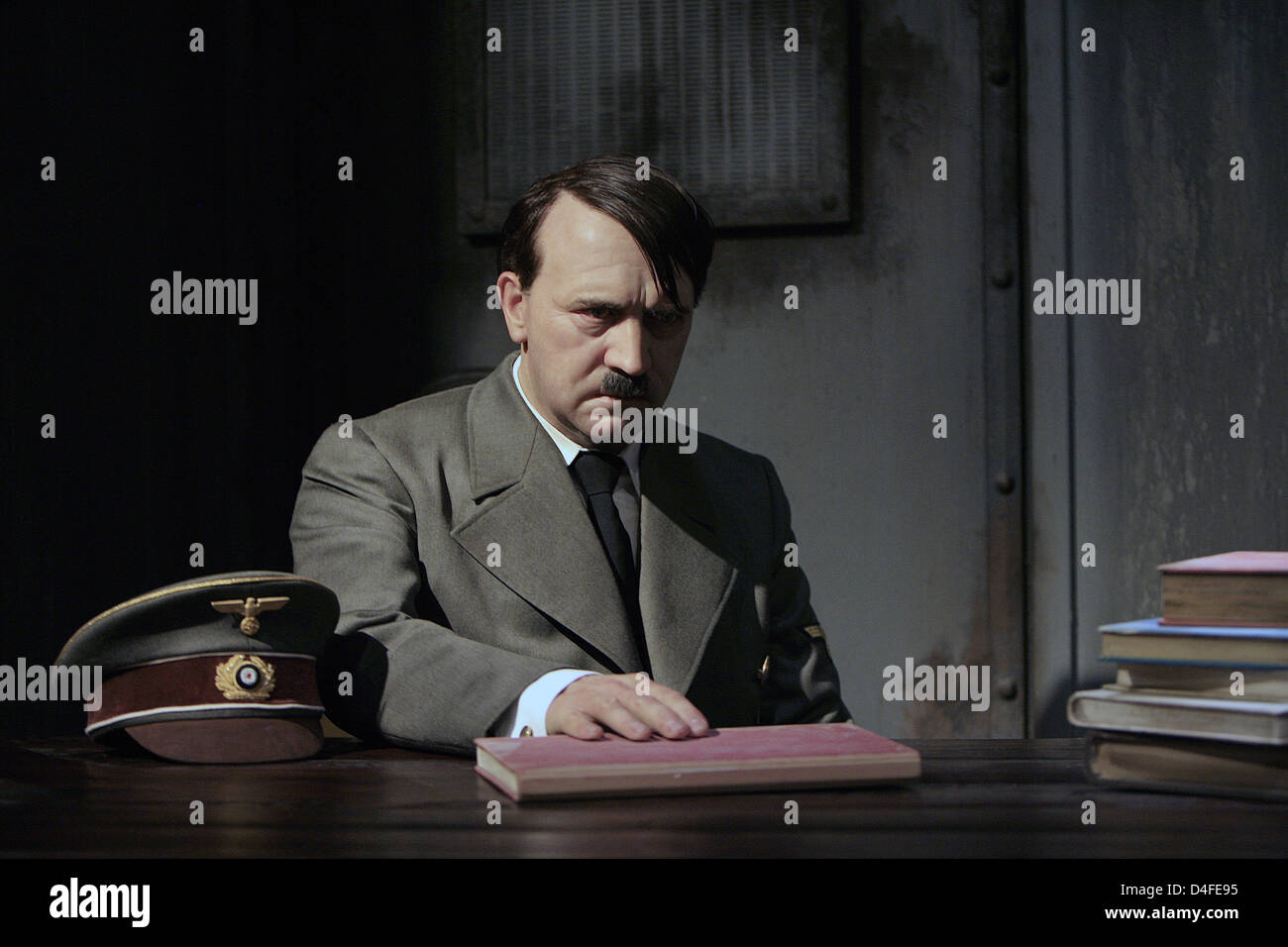 A wax figure of Adolf Hitler is on display at the wax figure cabinet ...