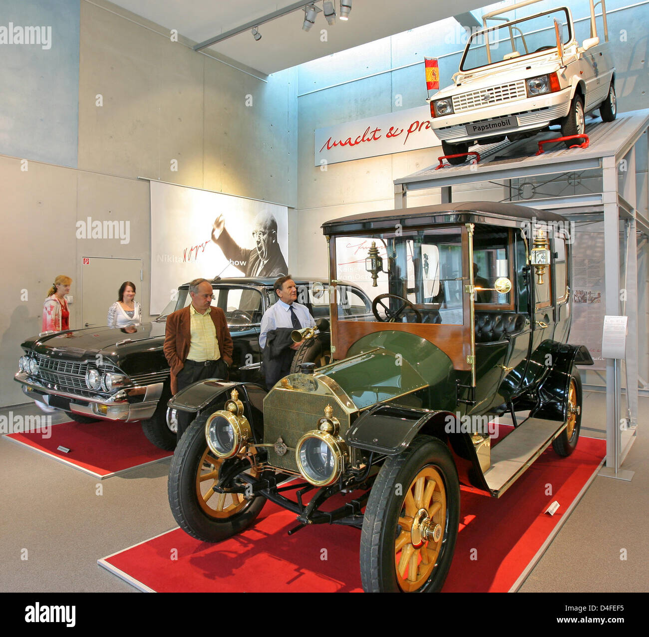 Visitors take a look at the 'Kaiserwagen' ('Emperor's car') Austro ...