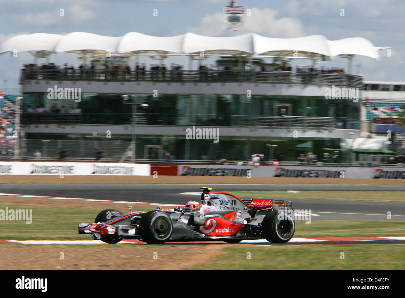Finnish Formula One driver Heikki Kovalainen of McLaren Mercedes steers ...