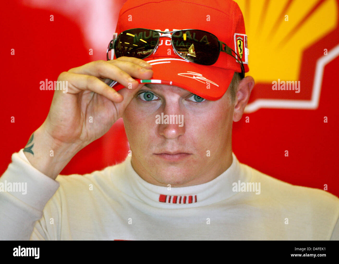 Finnish Formula One driver Kimi Raikkonen of Ferrari is pictured in his ...