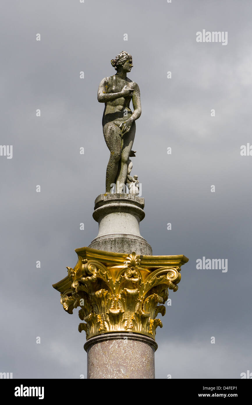 Sculpture of Venus on the column. Sanssouci. Podsdam. Germany Stock ...