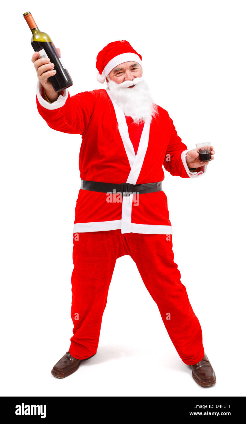 Santa Drinking Wine