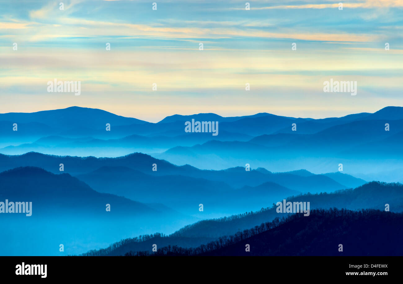 View of the Smoky Mountains from Route 441 Newfound Gap Stock Photo - Alamy