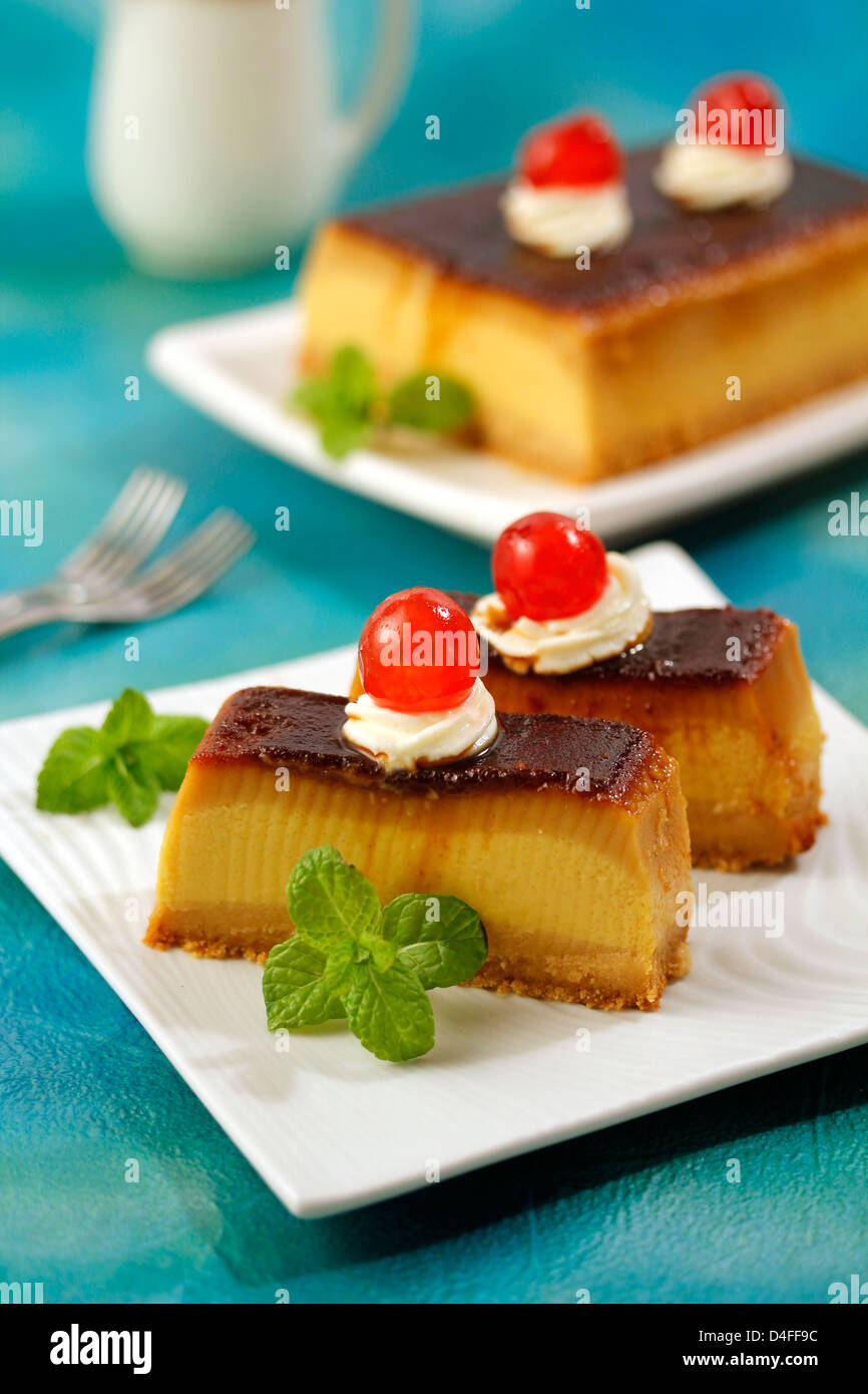 Nougat pudding. Recipe available Stock Photo - Alamy