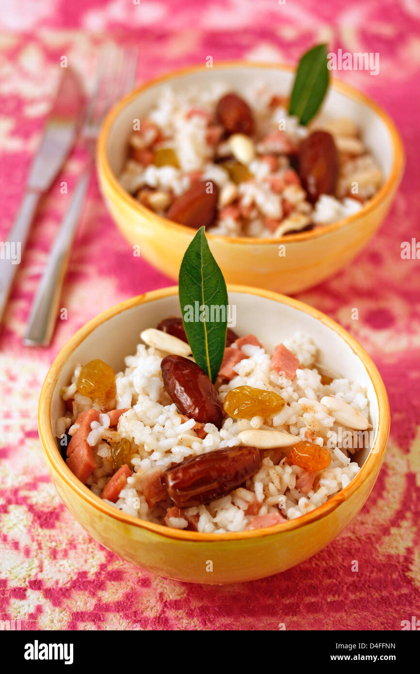 Paradise rice (with dates) Recipe available Stock Photo - Alamy