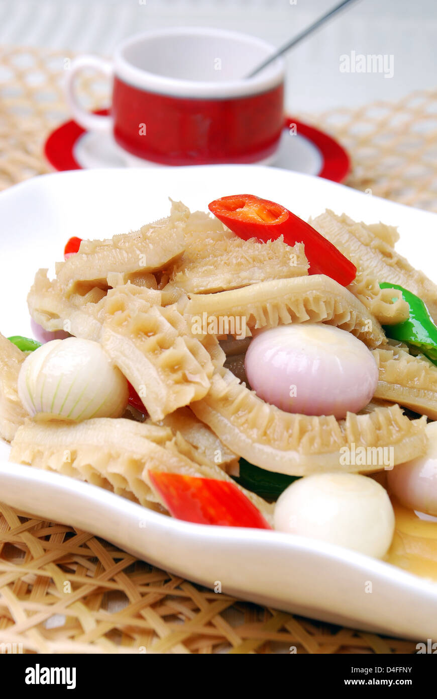 food in china-- tasty tripe and onion in the dish Stock Photo - Alamy