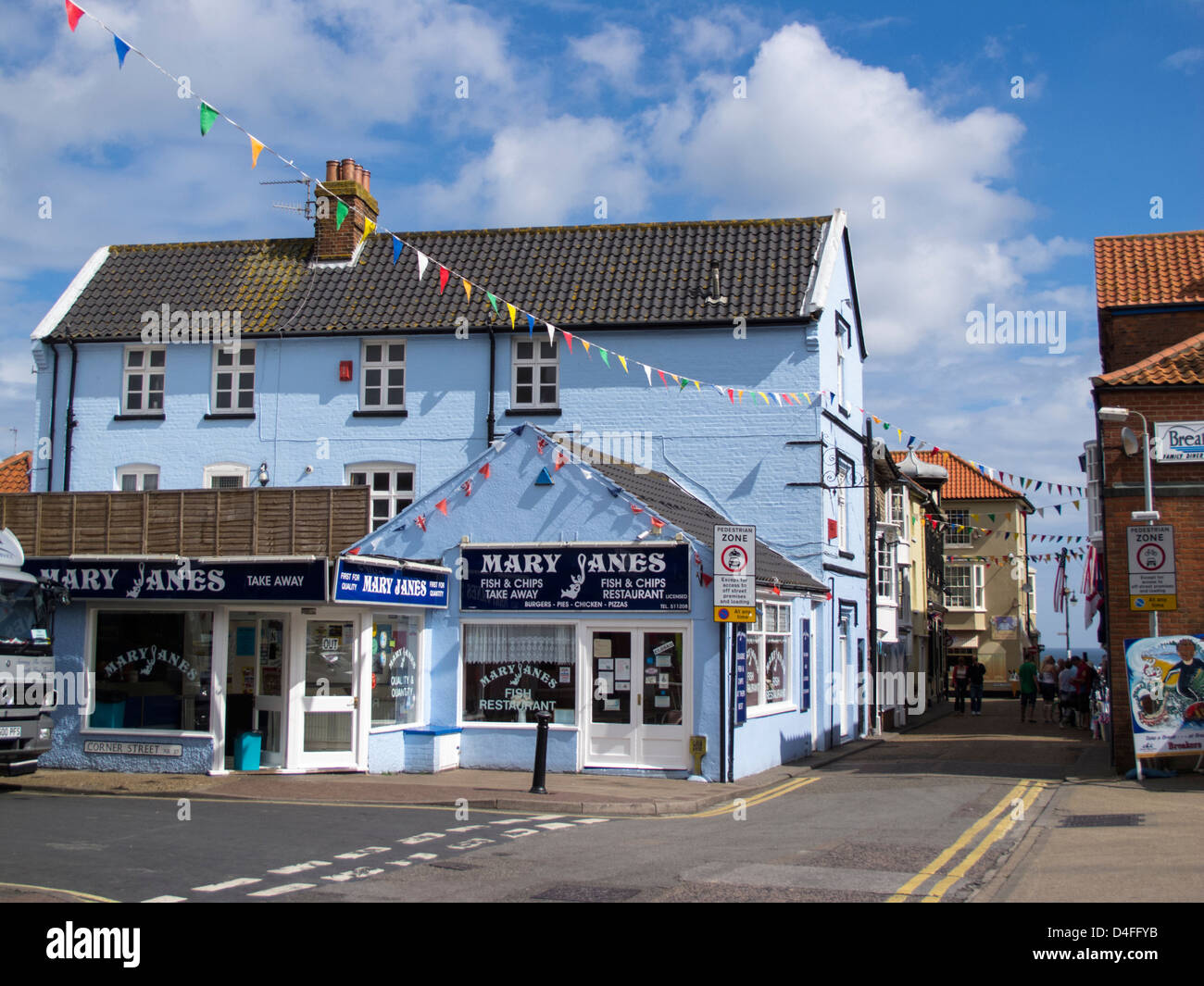 Famous fish and chip shop Mary Janes in Cromer seaside town Norfolk ...