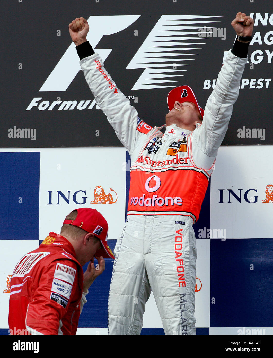 Finnish Formula One driver Heikki Kovalainen of McLaren Mercedes (R ...
