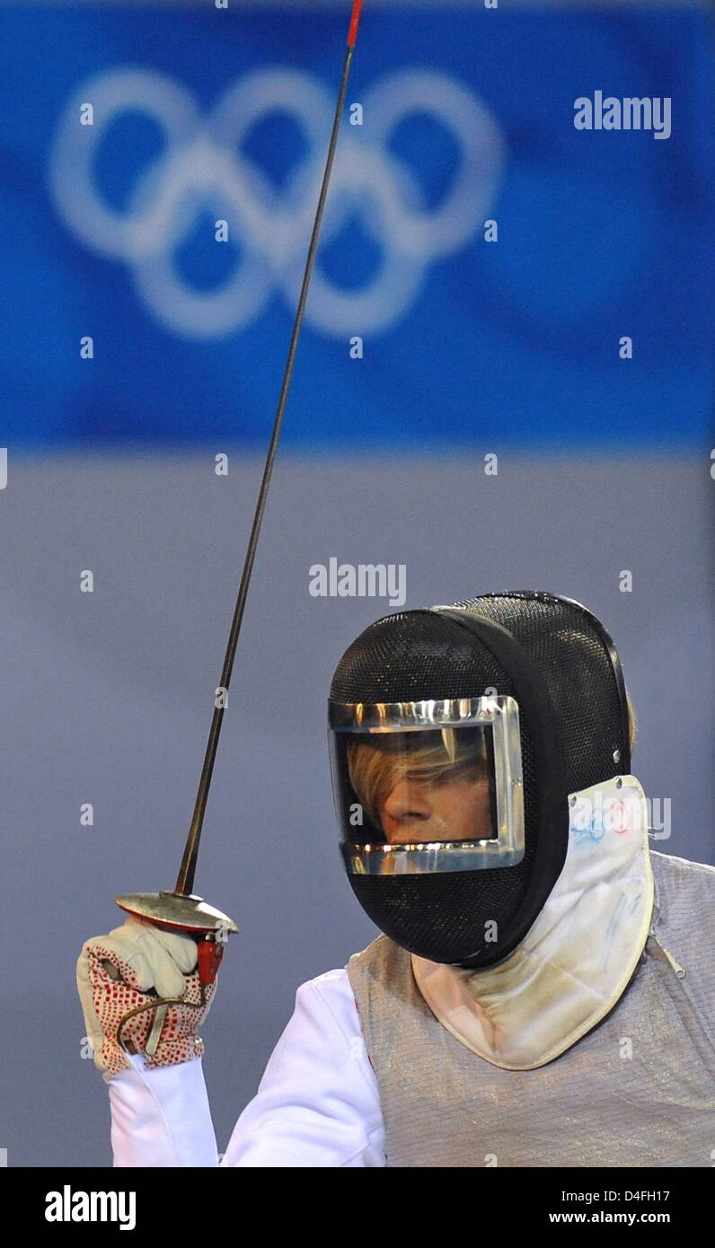 German fencer Peter Joppich seen during a practice session in the ...