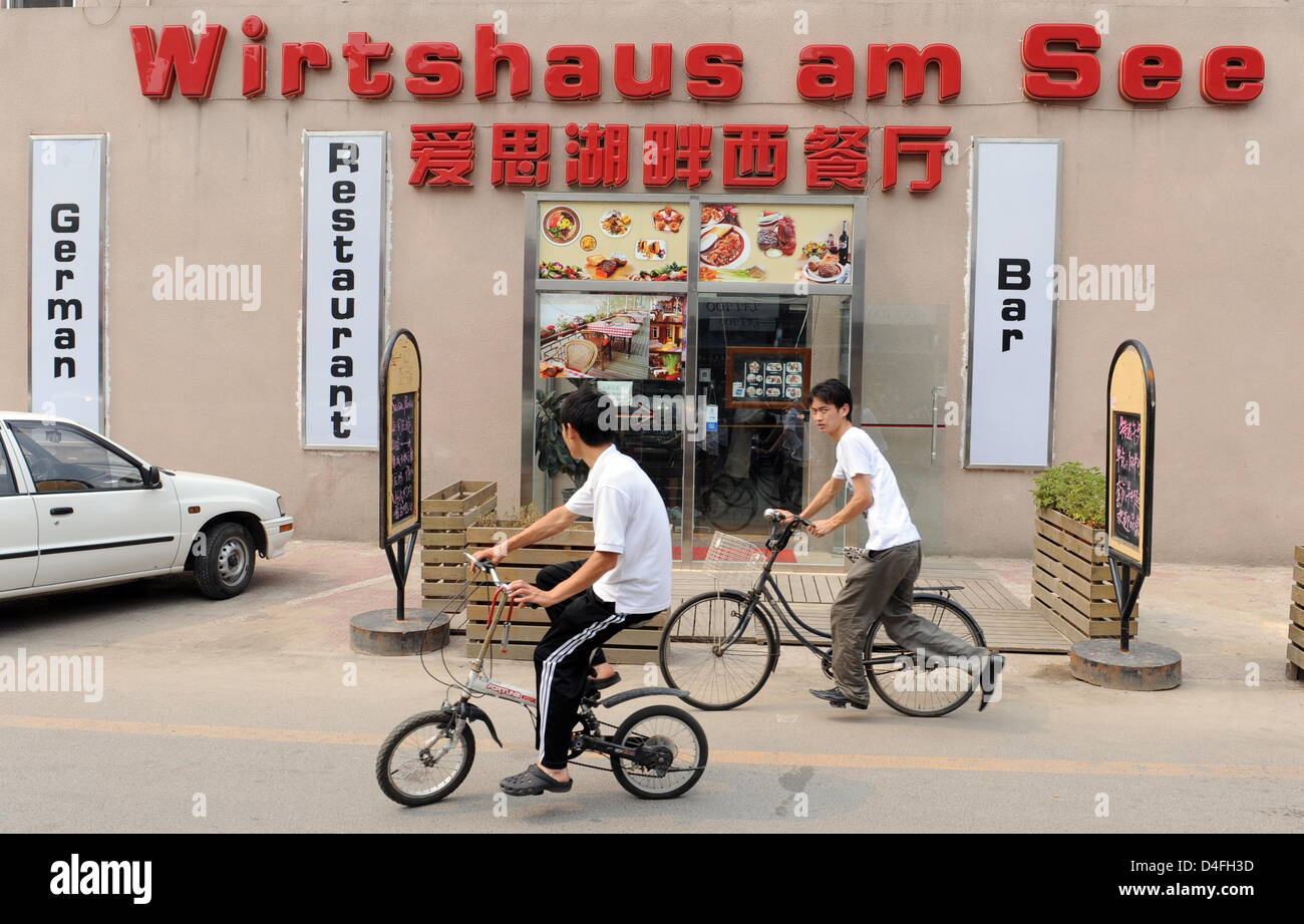 View on German restaurant 'Wirtshaus am See' in Beijing, China, 06 ...