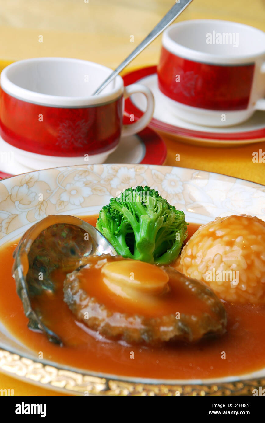 Food in china—abalone and rice Stock Photo - Alamy