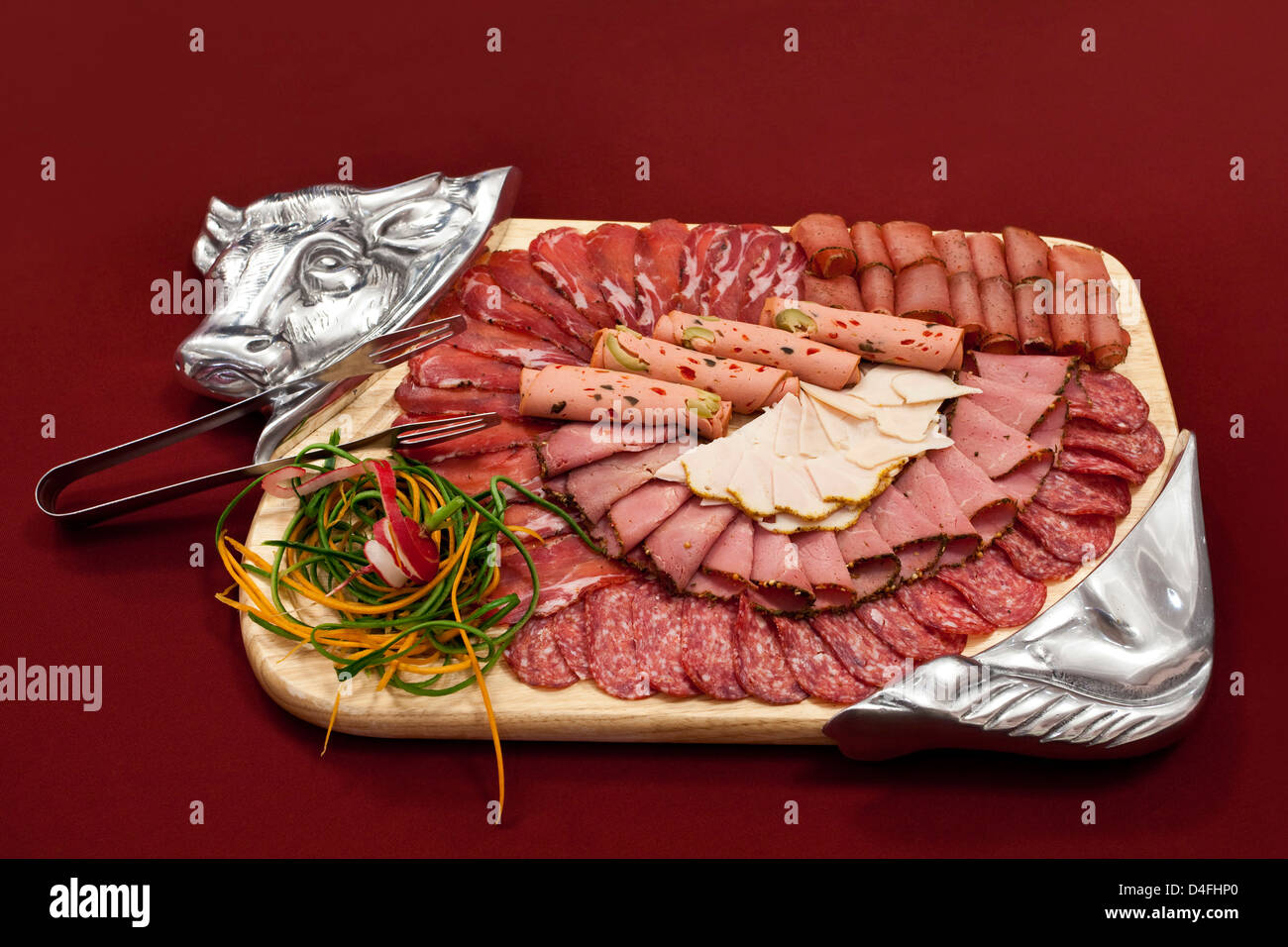 gourmet sausage platter beautifully arranged Stock Photo - Alamy