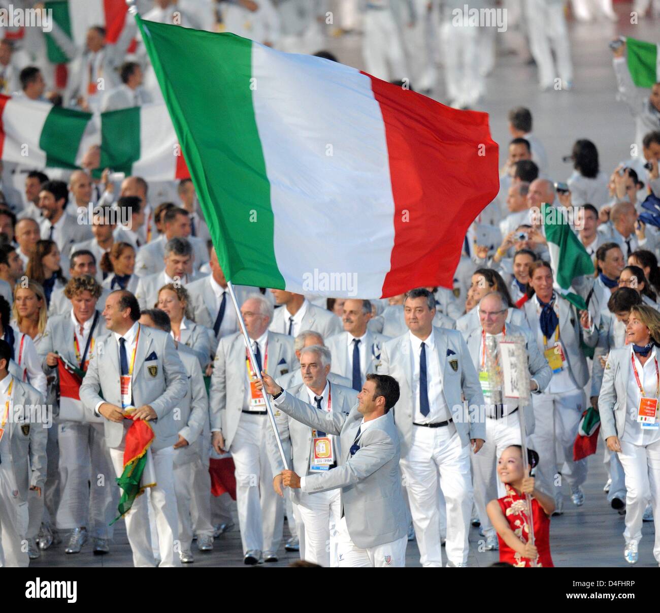 Italian flag bearer Antonio Rossi during the Opening Ceremony of the ...