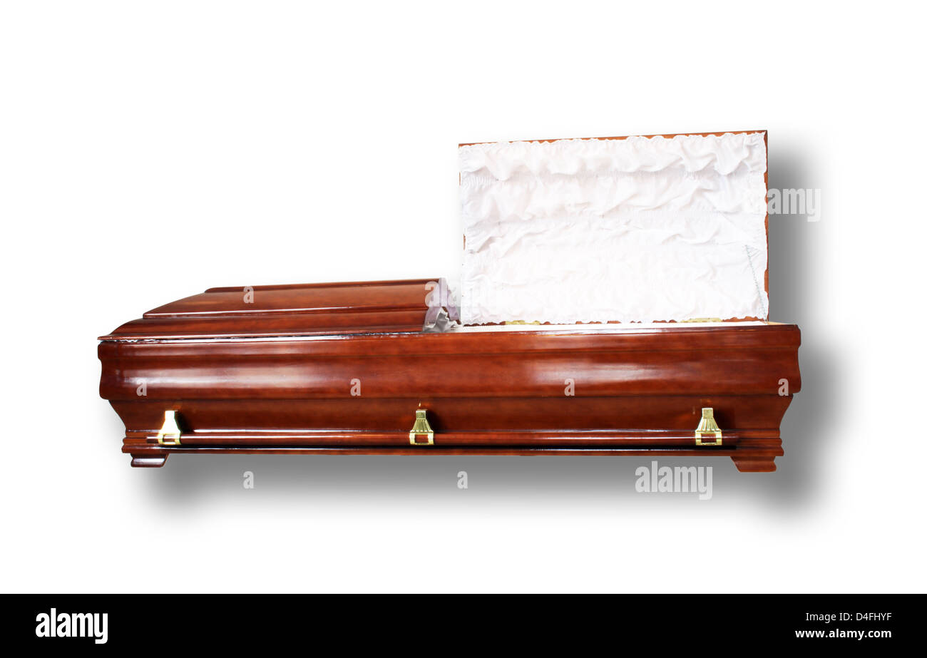 Luxury wooden coffin Stock Photo - Alamy