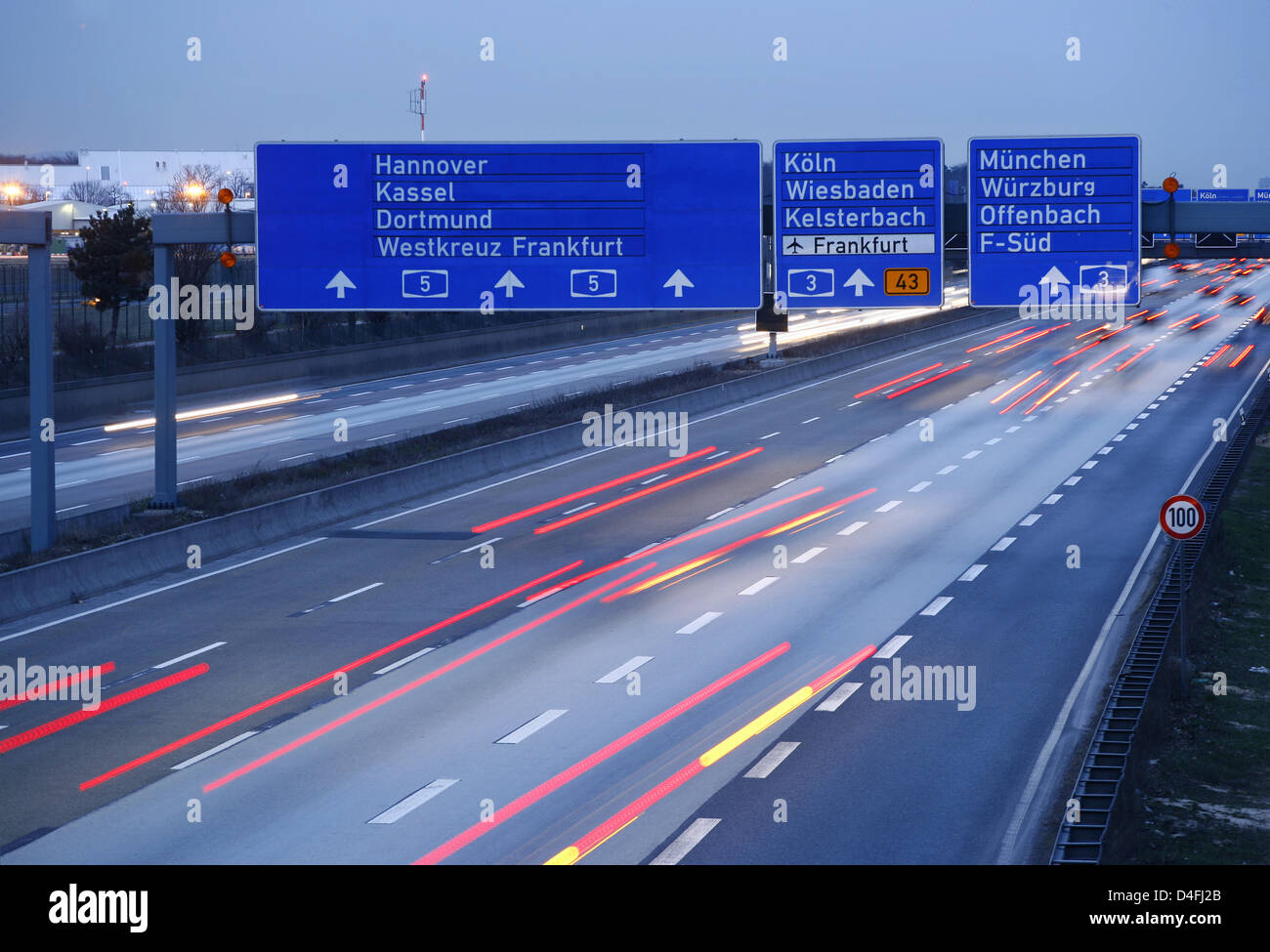 Cars passing by the autobahn A5 near Frankfurt Main, Germany, 09 March ...