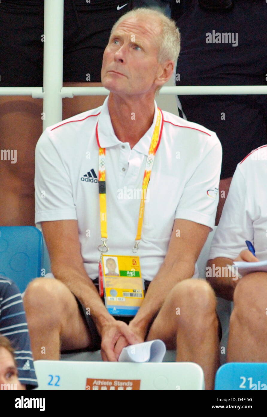 German head coach Oerjan Madsen during the heats in the National ...