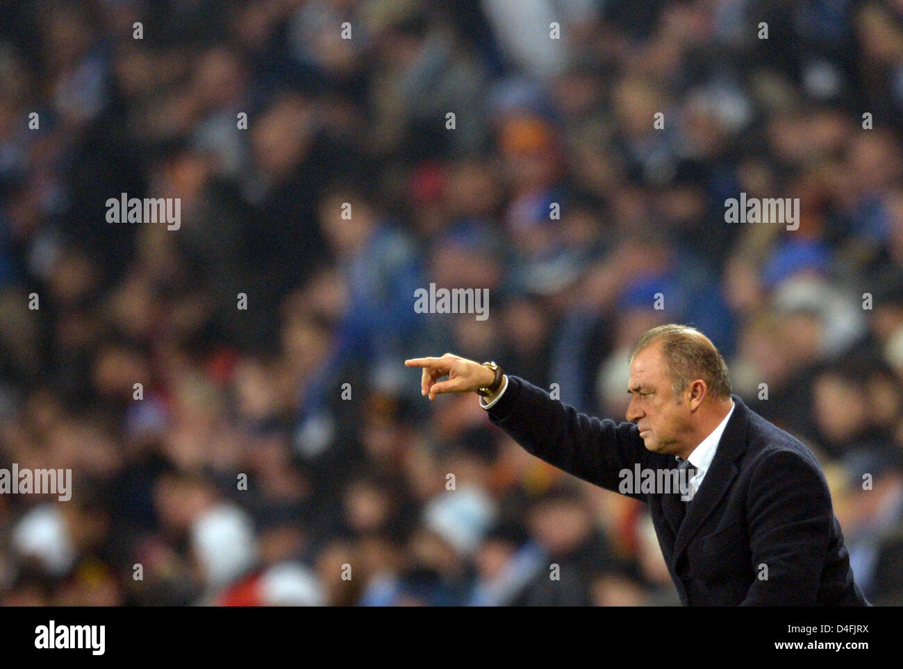 Headcoach Fatih Terim of Galatasaray during the UEFA Champions League ...