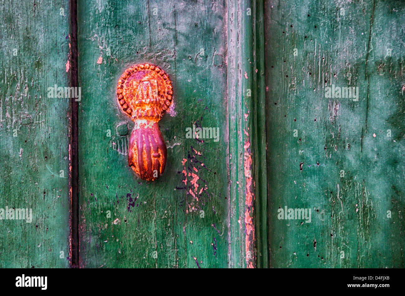 Old door with a great knocker Stock Photo - Alamy