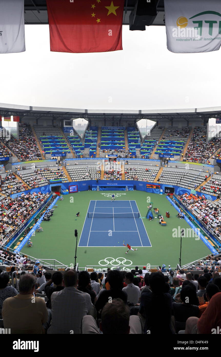 A view over the center court of the Olympic Green Tennis Center at the ...