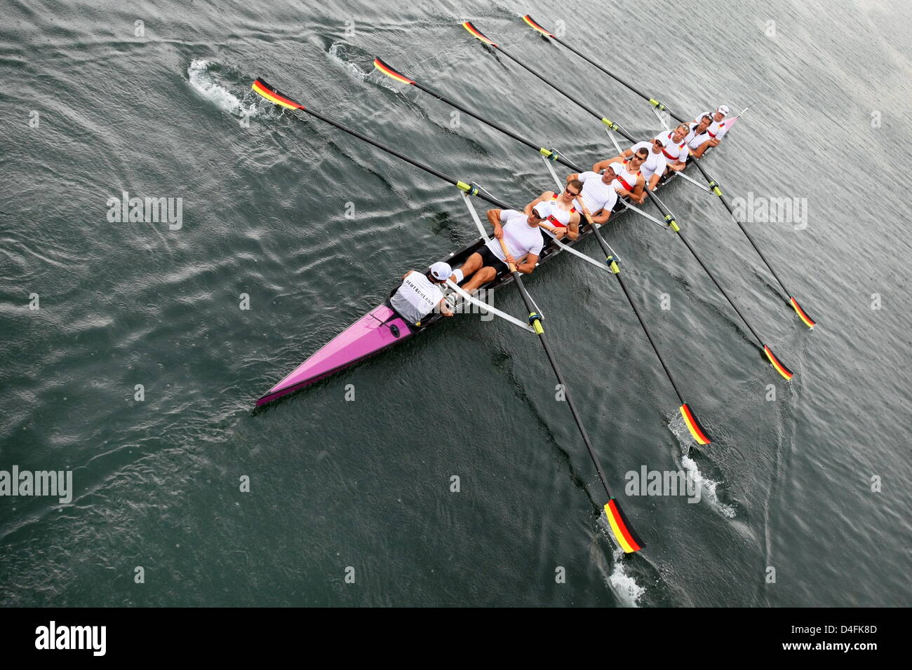 The Geman men`s eight with Peter Thiele, Andreas Penker, Kristiof Wilke ...