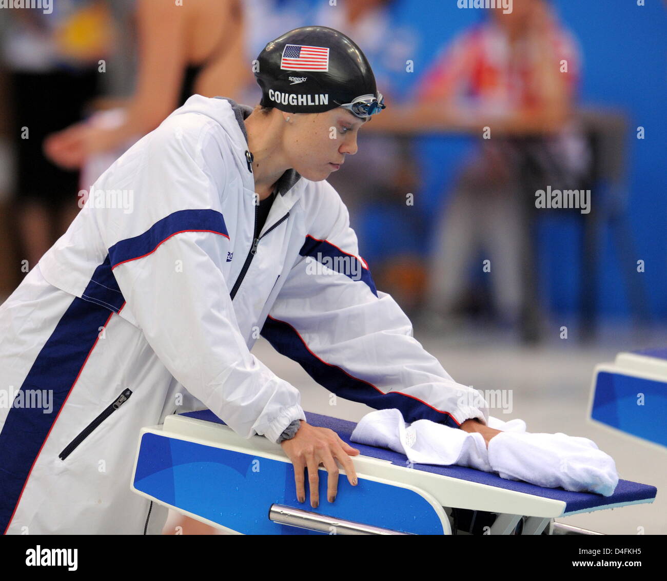 US swimmer Natalie Coughlin prepares for the start in the women's 200m ...