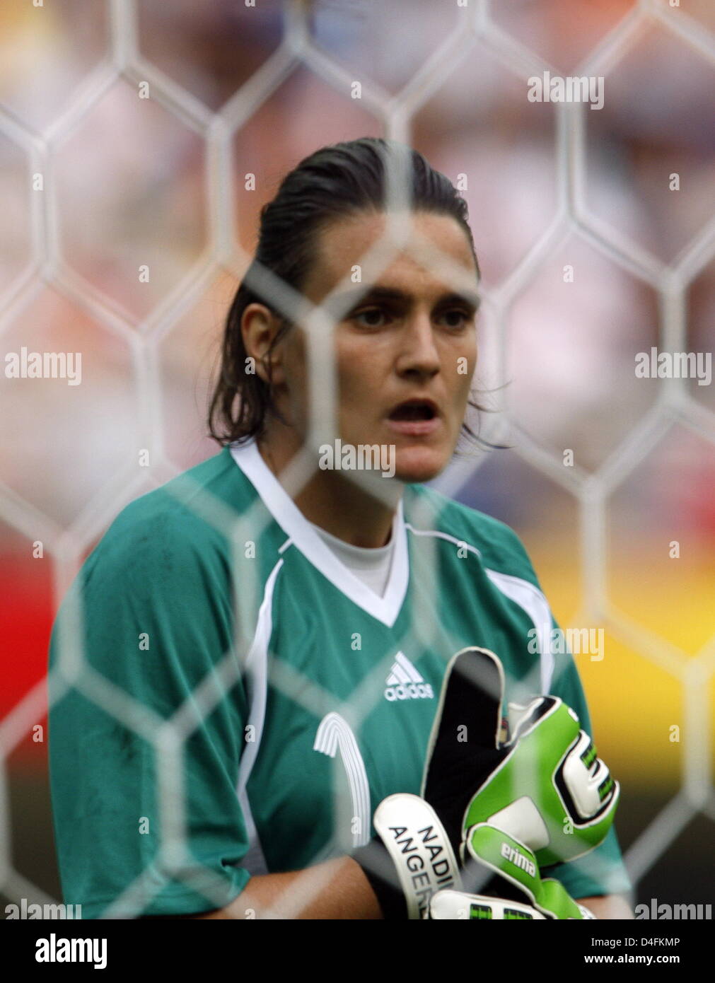 Goalkeeper of Germany Nadine Angerer reacts during the Women's football ...